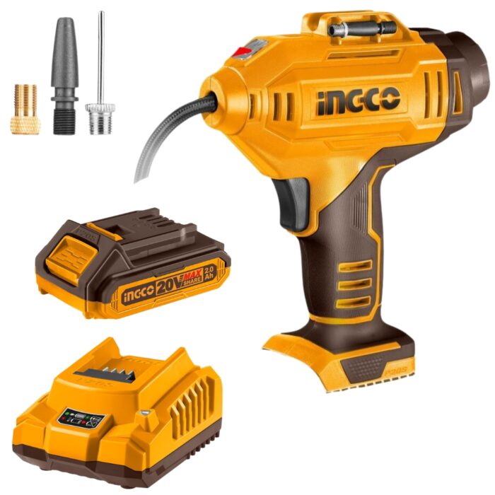 Ingco - Cordless Auto Air Compressor With 2Ah Battery & Charger - Ingco ...