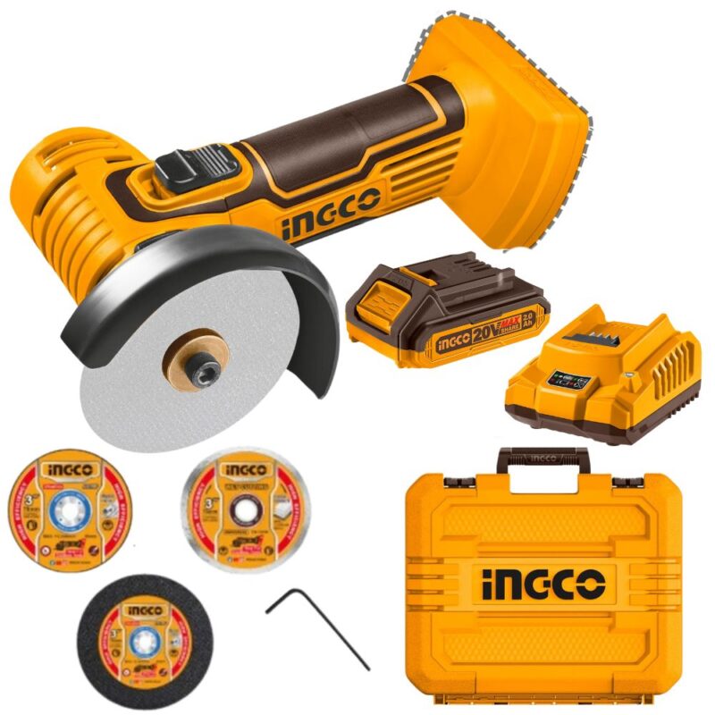 Ingco - Cordless Mini Cut-Off Tool (20 V) Kit With 2.Ah Battery ...