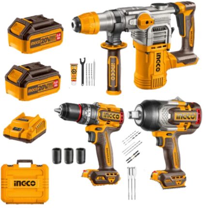 Ingco - Cordless 3 Pcs Combo Kit With Rotary Hammer, Wrench And Impact ...