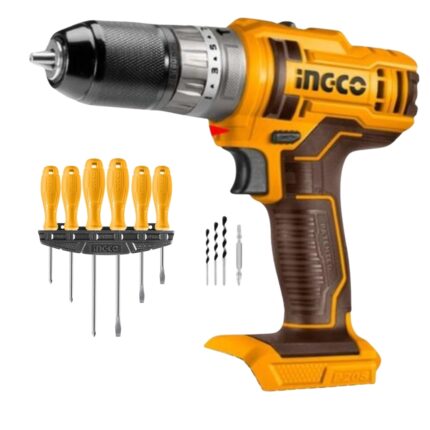 Ingco - Cordless Impact Drill (Unit Only) with 6 Piece Screwdriver Set ...